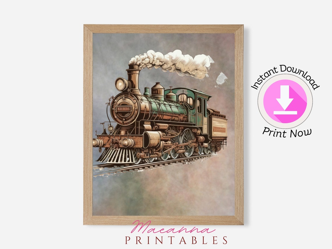 Printable Set of 4 Classic Vintage Steam Trains Wall Art - Etsy