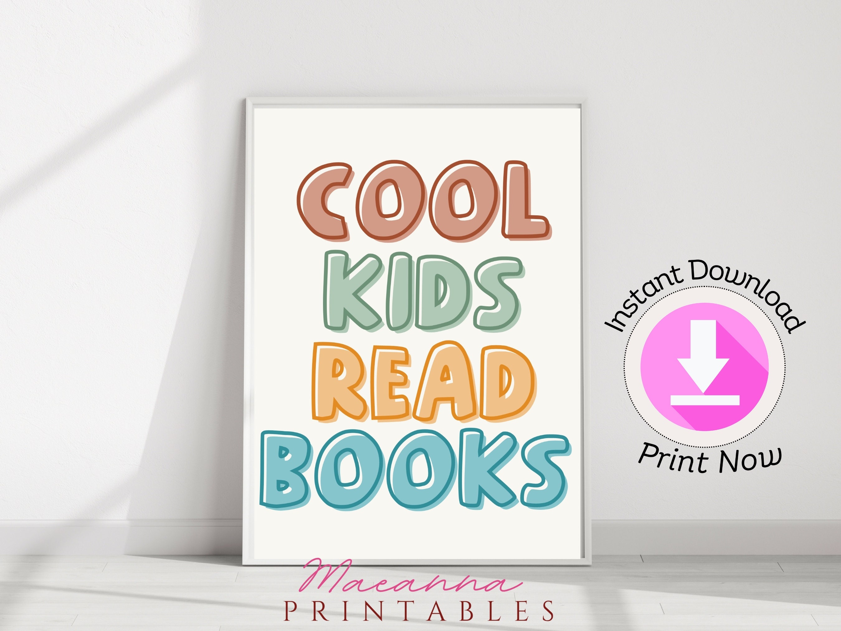Cool Kids Read Quote Sign/printable Wall Art /kids Wall Deocr - Etsy