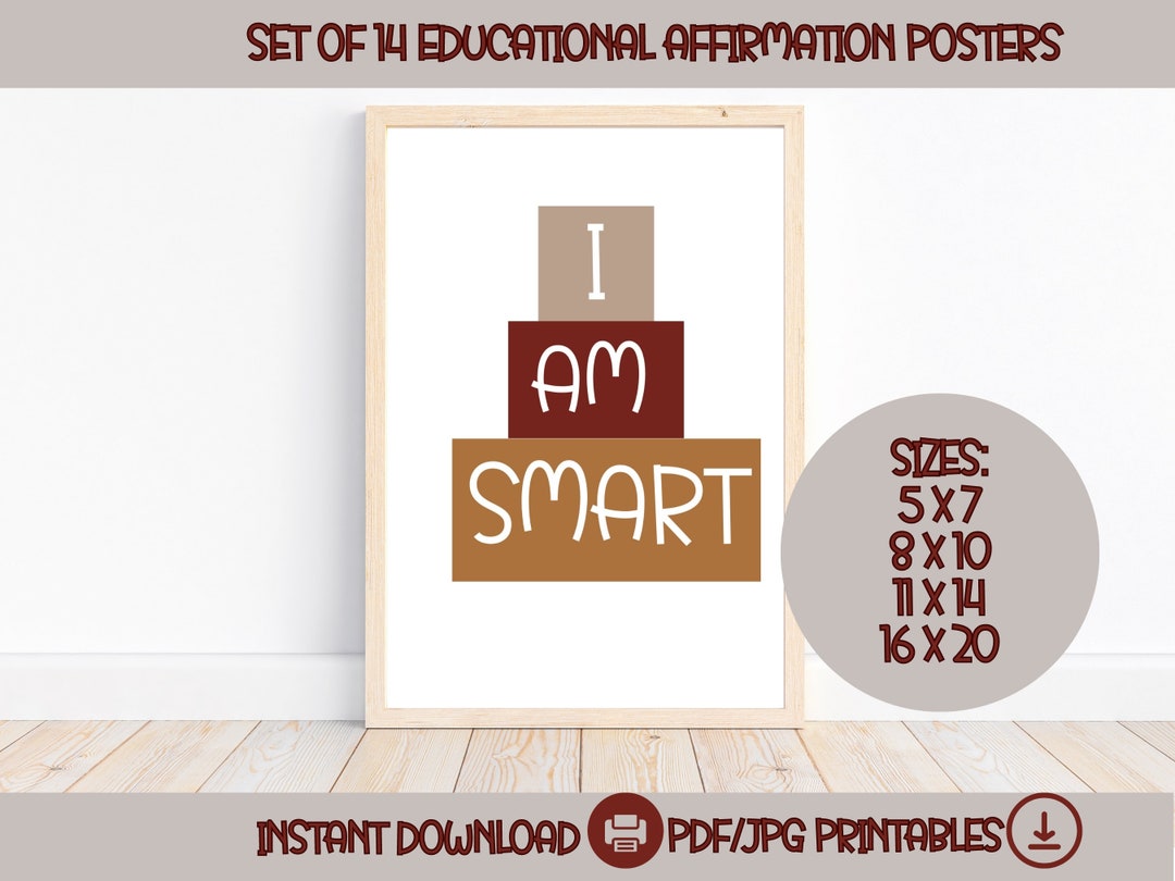 Positive Affirmation Posters for Kids Set of 14 Educational - Etsy