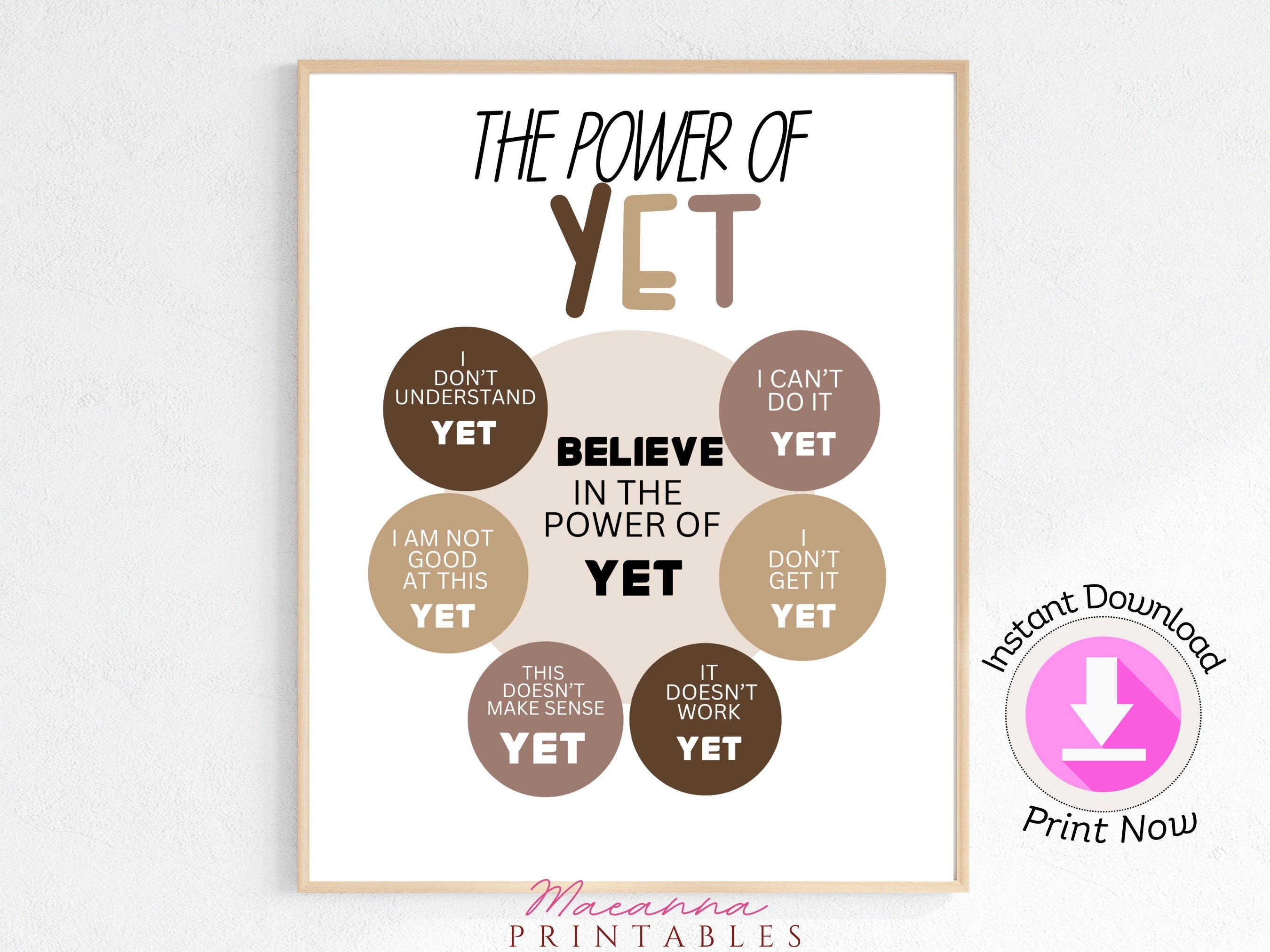 Empower Your Space With Growth Mindset: Power of yet Poster & More ...
