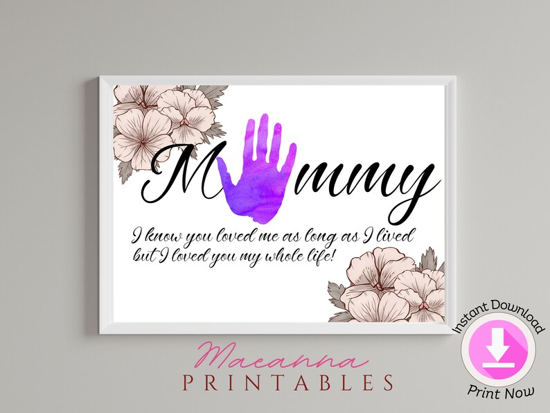 Handprint Keepsake Gifts for Mom and DIY Printable Poem for Mothers Day ...