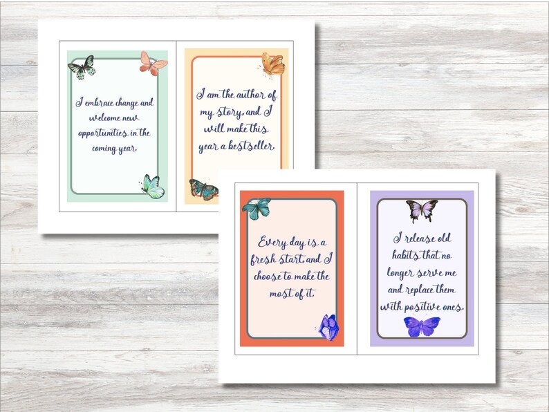 2024 New Year New Your Affirmation Cards| Positive Quotes | Digital ...
