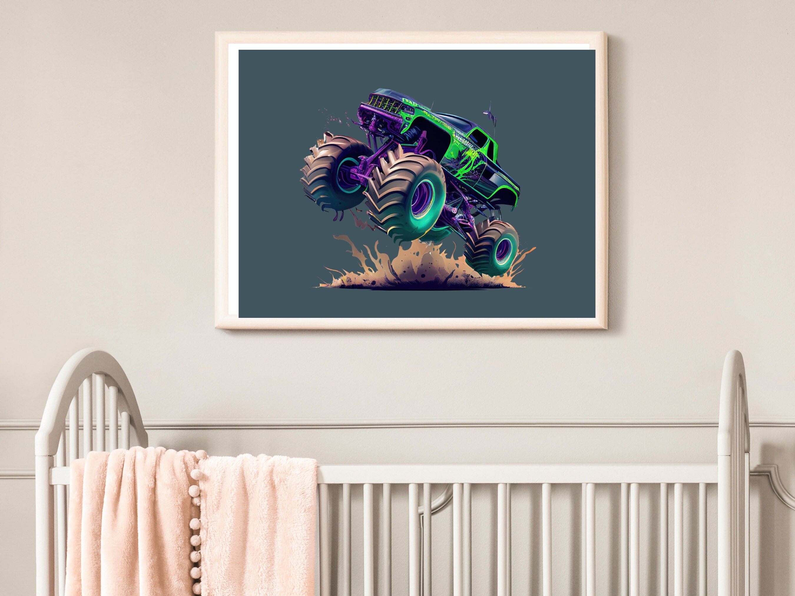 Set of 6 Monster Trucks Wall Art Printables for Boys-instant - Etsy