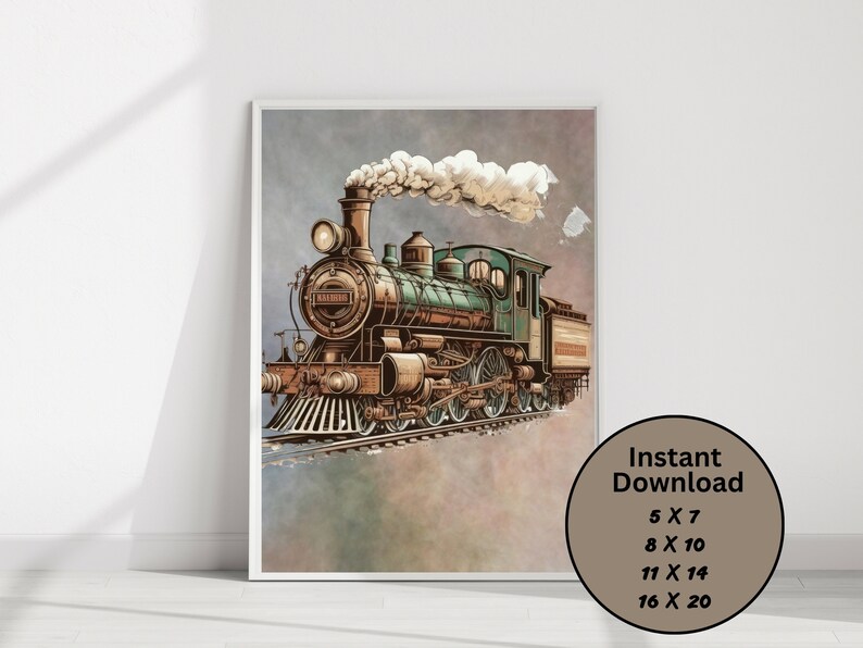 Watercolor Steam Train Locomotive Printable Art/instant Download - Etsy