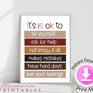 Boho Classroom Decor Poster - Inspirational Quotes, Digital Print for ...