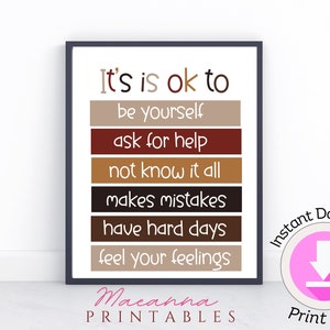 Boho Classroom Decor Poster - Inspirational Quotes, Digital Print for ...