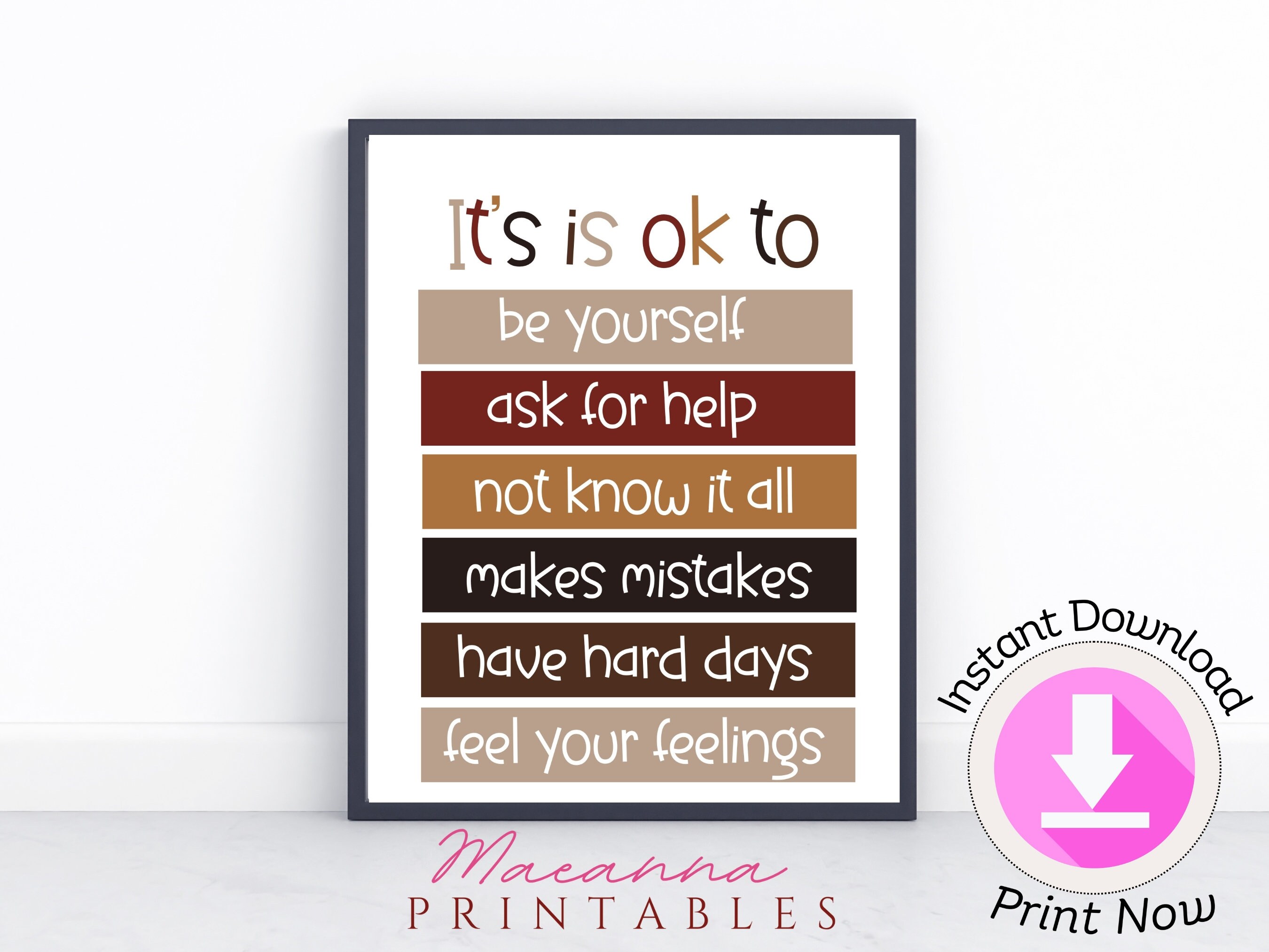 Boho Classroom Decor Poster - Inspirational Quotes, Digital Print for ...