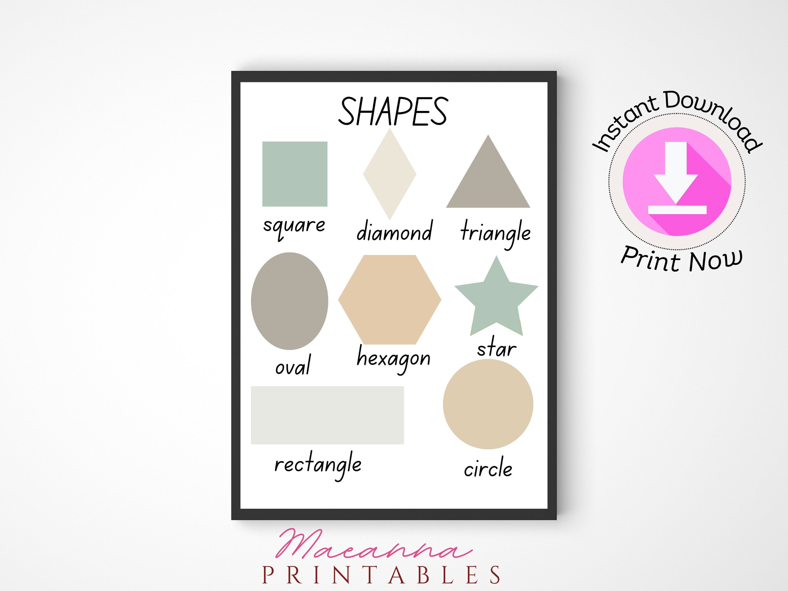 Shapes Poster Educational Wall Art - Etsy