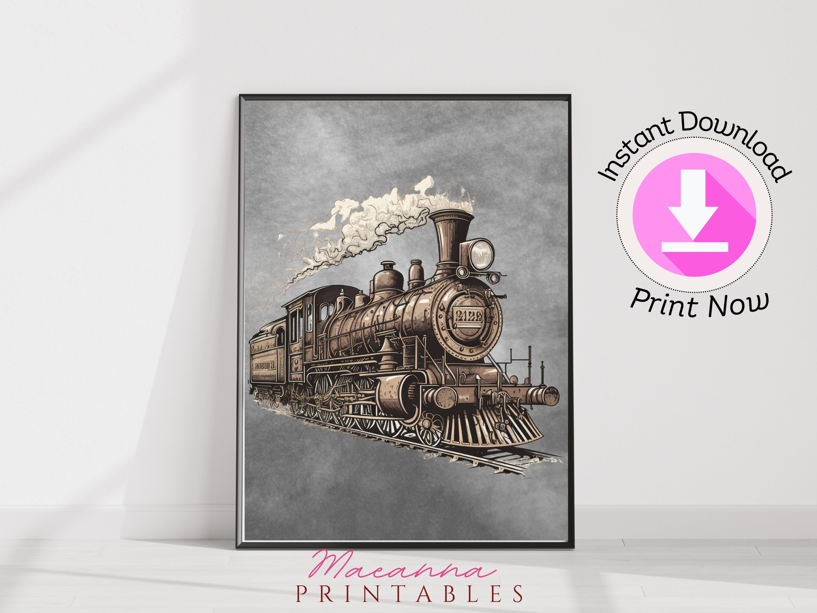 Printable Set of 4 Classic Vintage Steam Trains Wall Art - Etsy