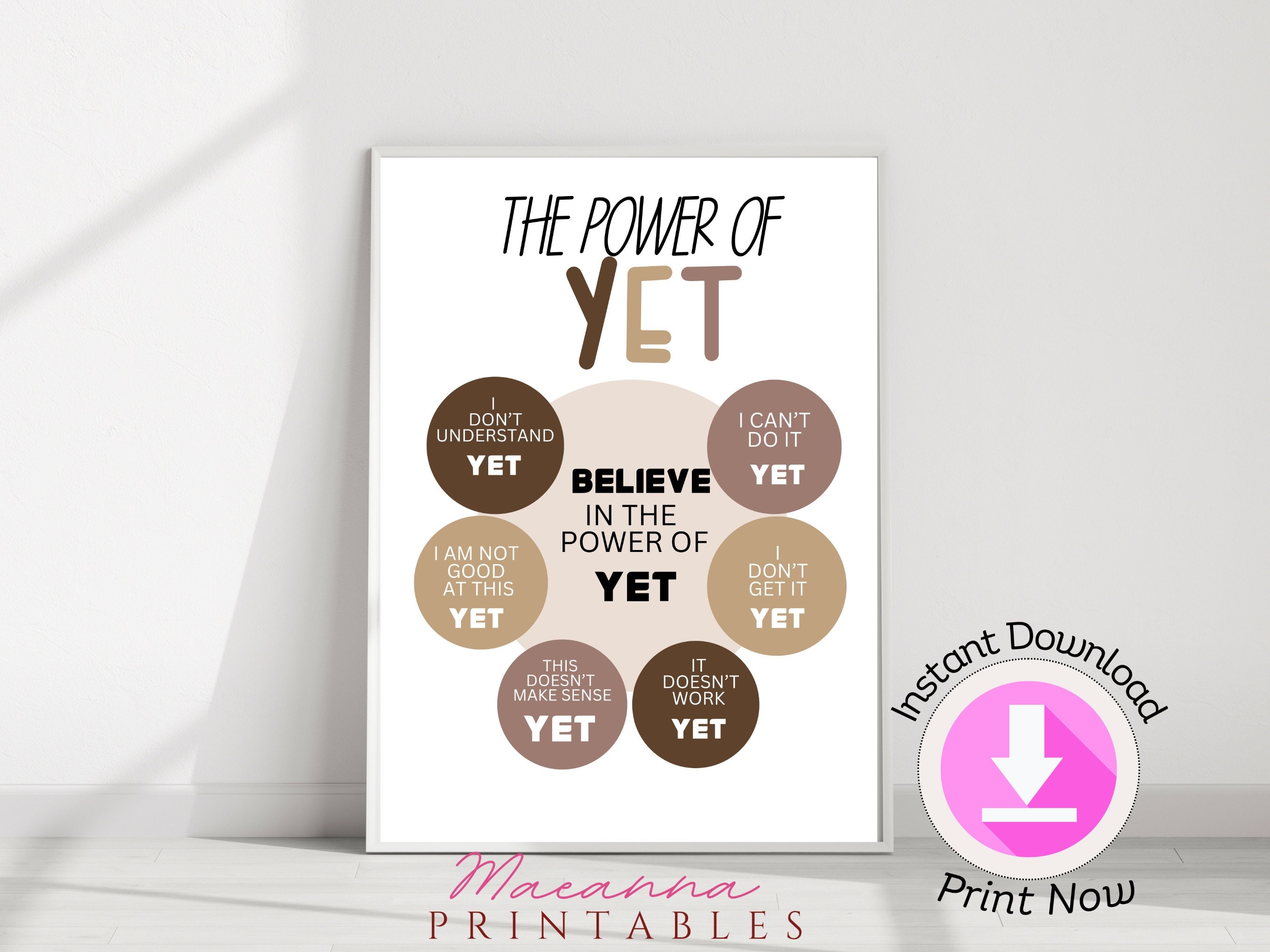 Empower Your Space With Growth Mindset: Power of yet Poster & More ...
