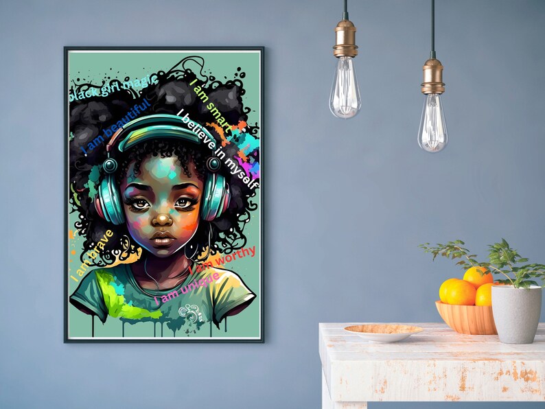 Empowering Black Girl Magic Affirmations Set of 7 Wall Art - Etsy