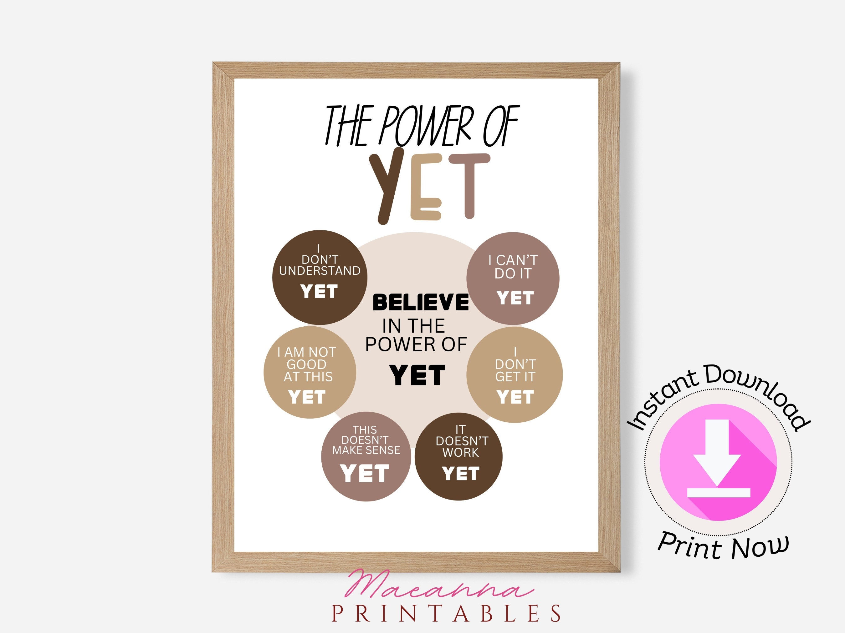 Empower Your Space With Growth Mindset: Power of yet Poster & More ...