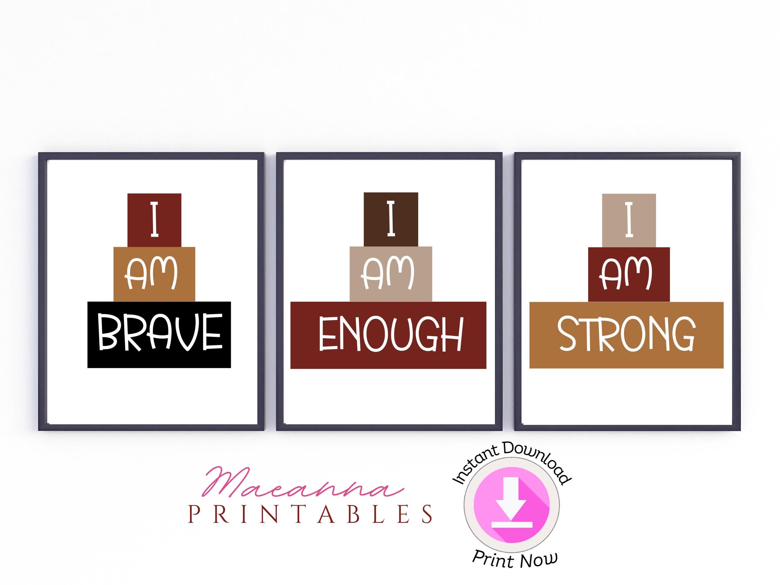 Positive Affirmation Posters for Kids - Set of 14 Educational Wall Art ...