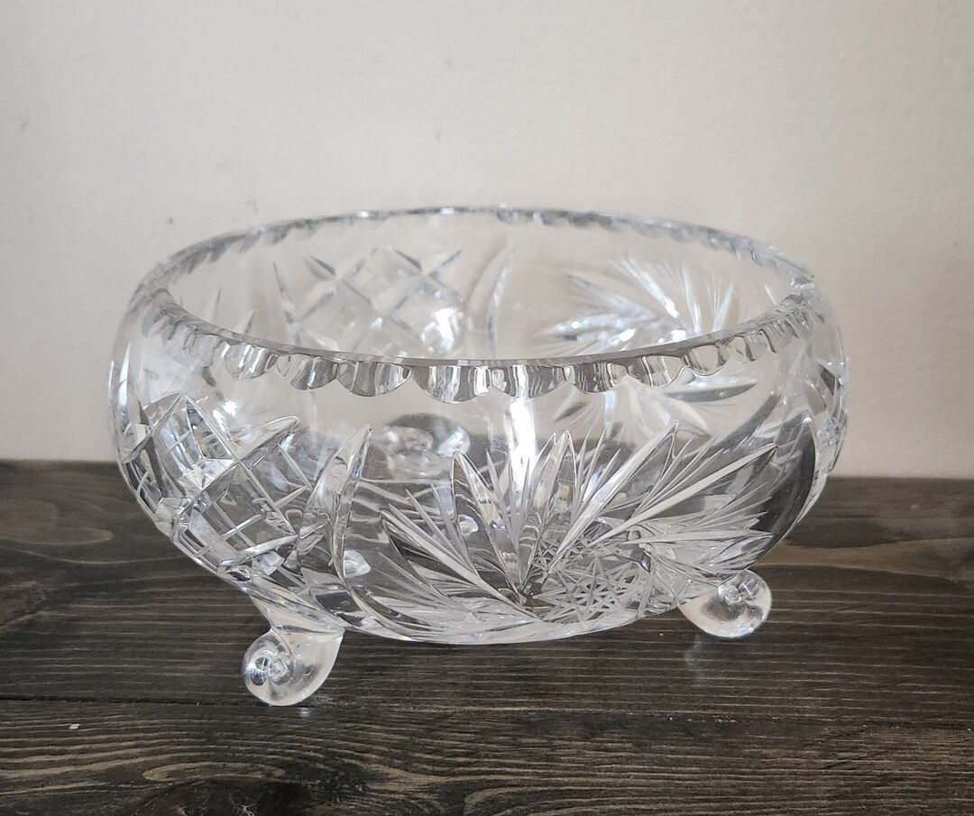 Footed Lead Crystal Bowl - Etsy