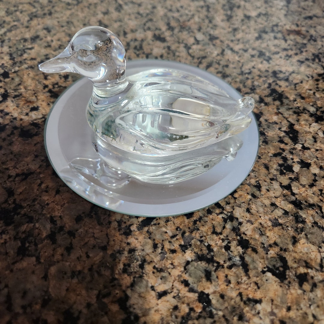 Lead Crystal Duck Paperweight - Etsy