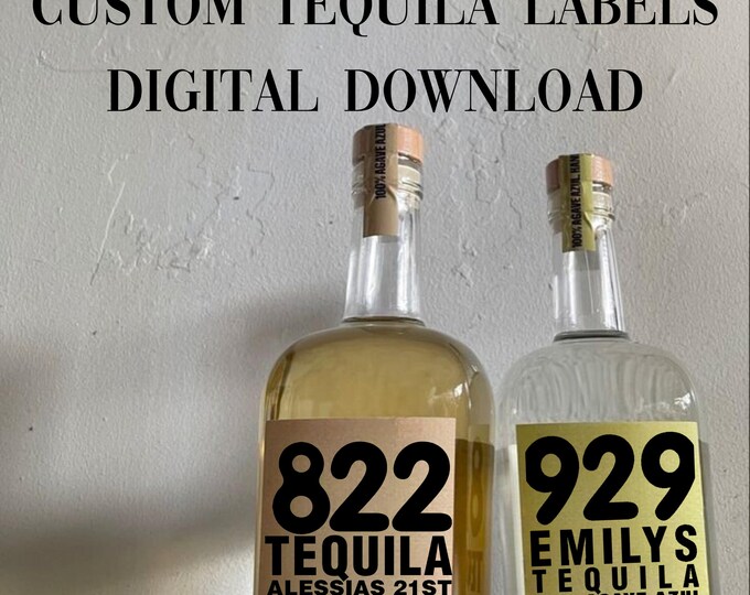 Custom 818 Tequila Label, Printable, Digital Download, Tequila Bottle ...