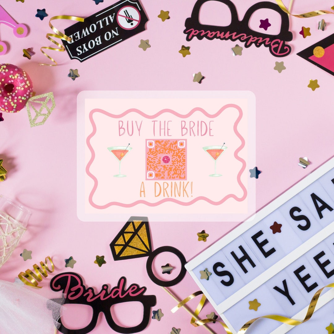 Buy the Bride a Drink Sticker, Bachelorette Sticker, Venmo QR ...