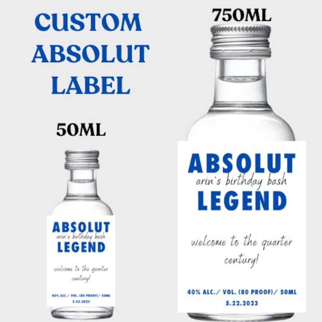 Personalized Custom Vodka Label for Gift, Birthday, Celebration ...