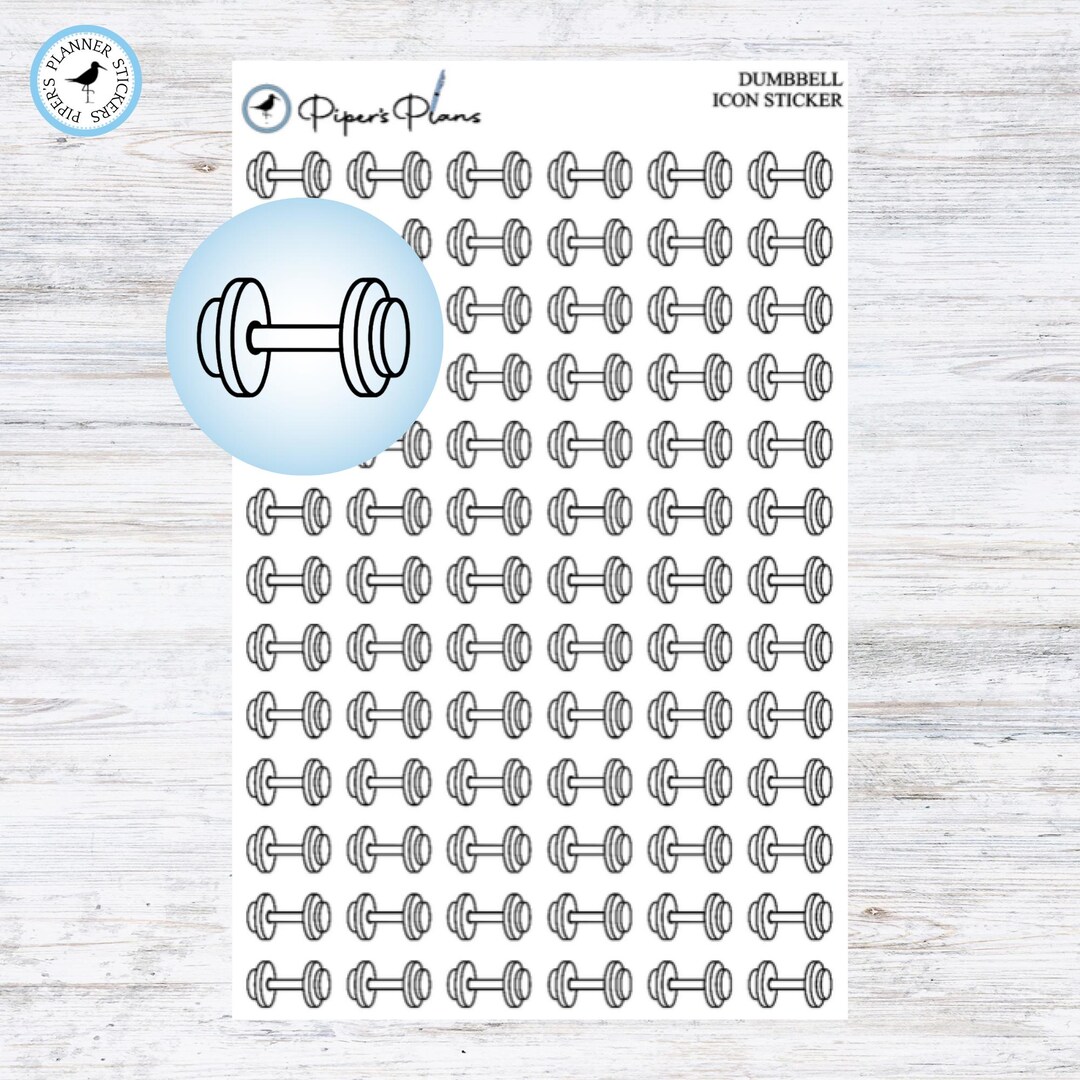 Dumbbell Icon Stickers - Etsy