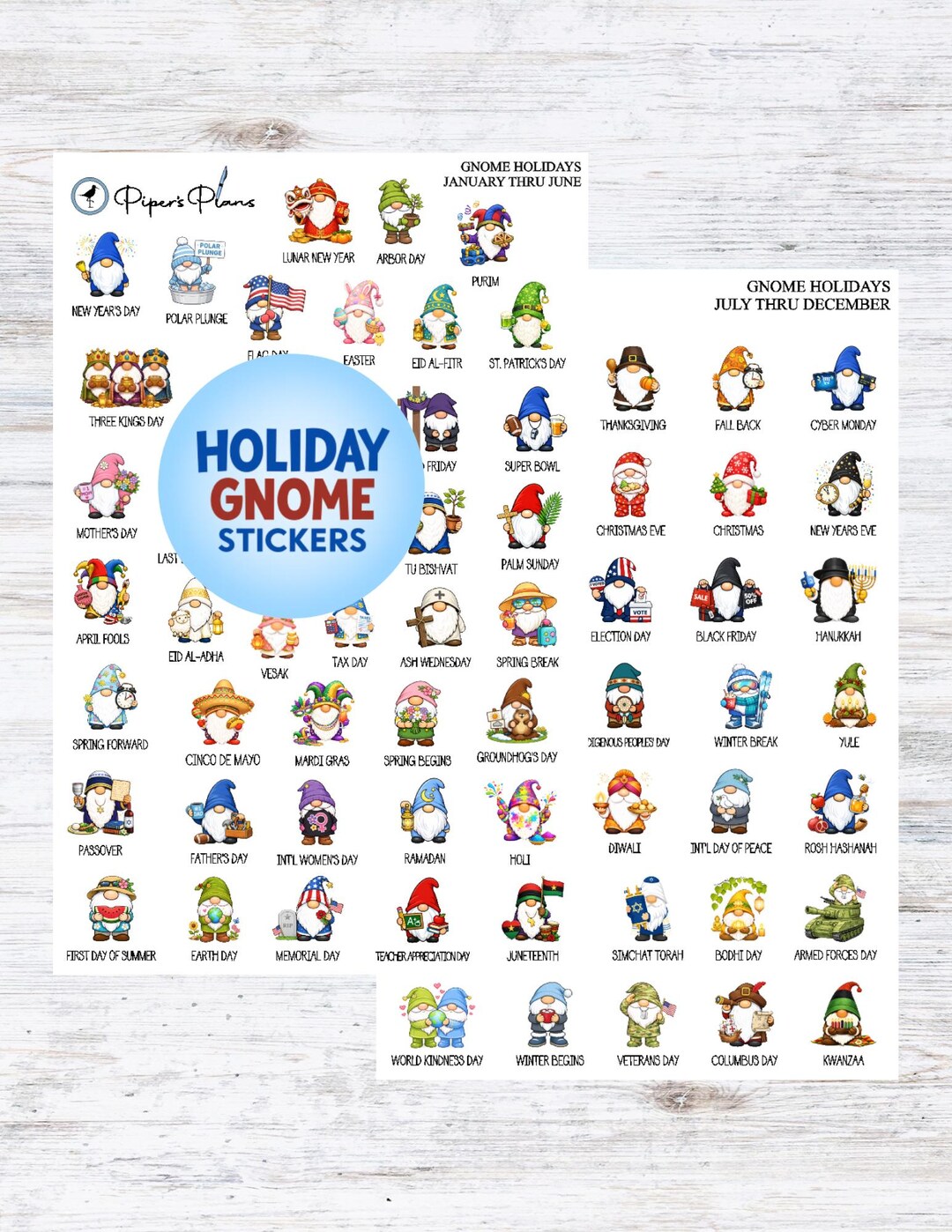 Holiday Gnome Stickers & Scripts - Etsy