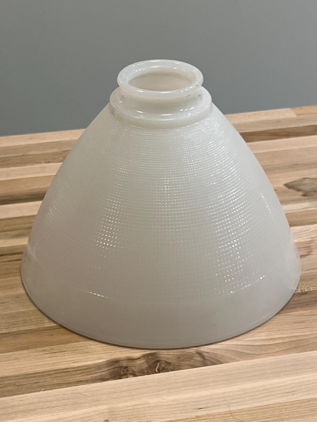 Vintage Mid-century White Milk Glass Torchiere Shade Waffle Pattern 2 ...