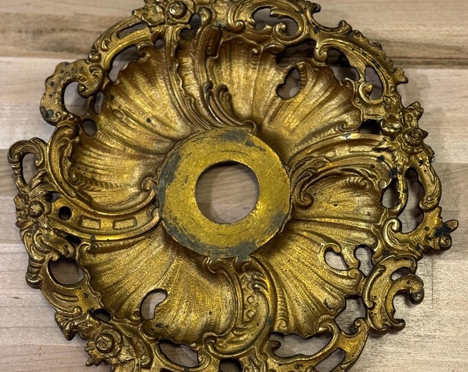 Antique Gilded Rose Cast Bronze Ceiling Medallion 7” Diameter Wide - Etsy