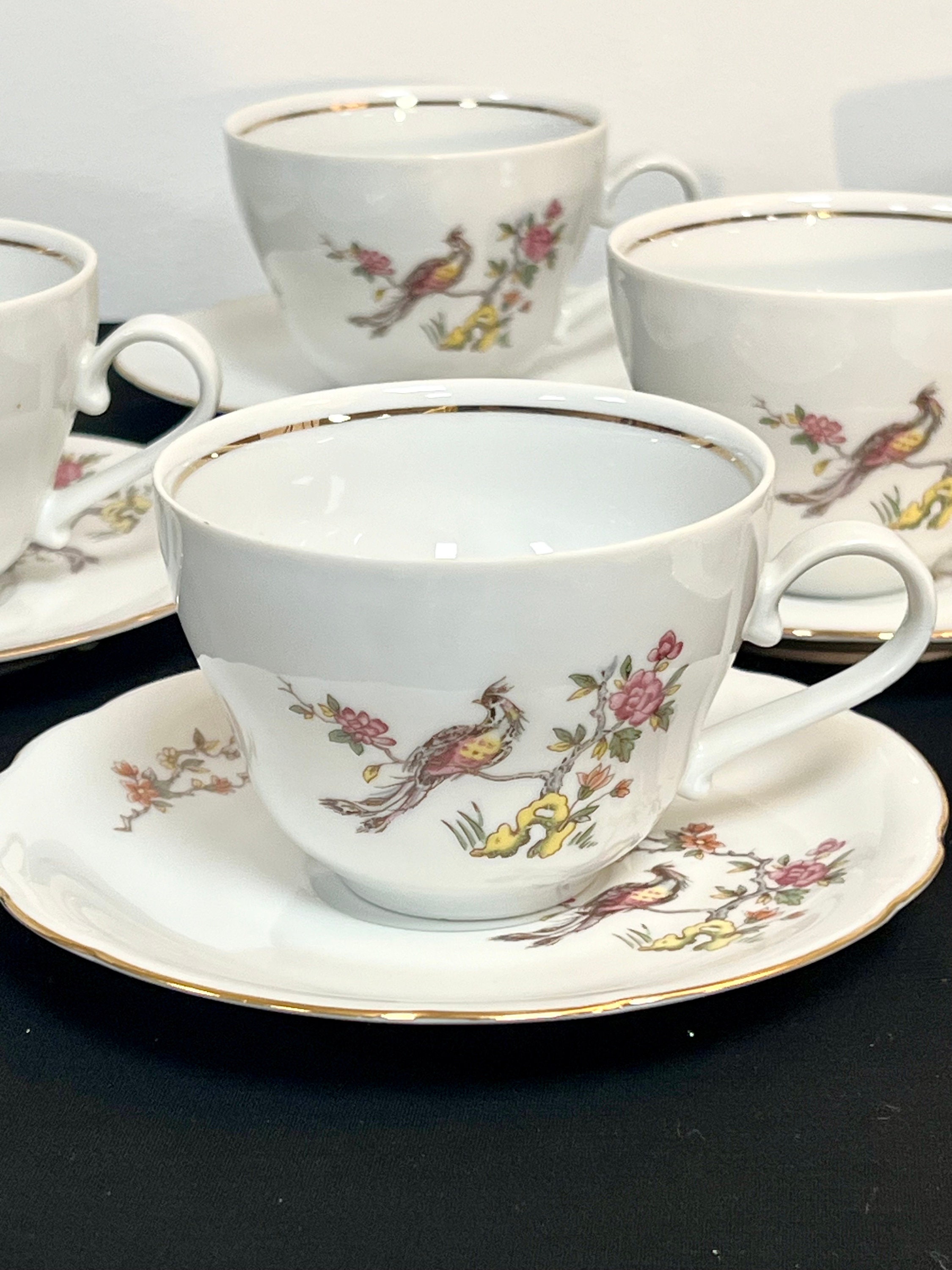 Kahla Vintage German Bird of Paradise 8 Piece Tea Set Cups and Saucers, 1970s - Etsy