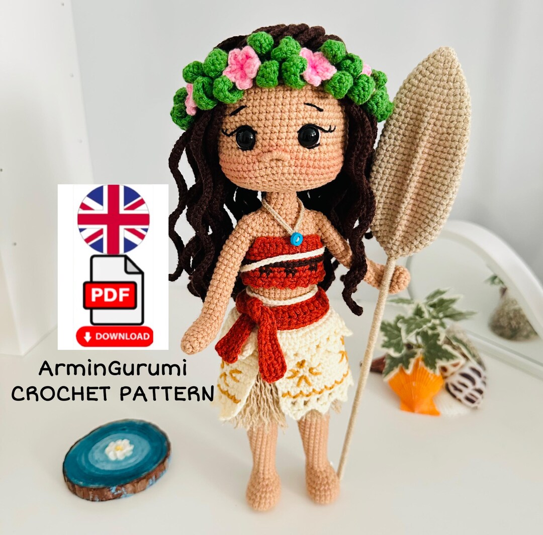 Crochet Moana Doll Pattern: Amigurumi PDF (27cm) - Etsy