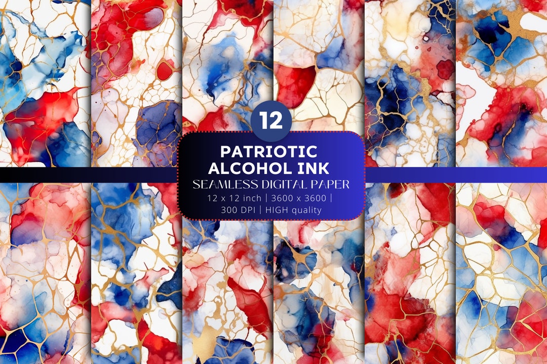 Digital Paper Patriotic Alcohol Ink - Etsy