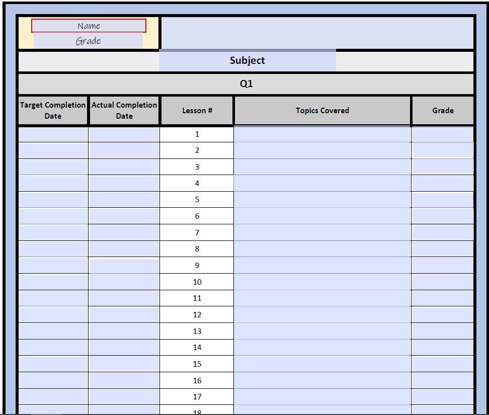 Fillable and Printable Blank Lesson Planner and Tracker - Etsy