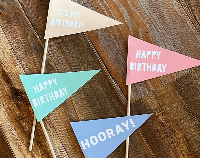 Happy Birthday Pennant Flags. Printable, Easy Decorations. 15 Flags - Etsy