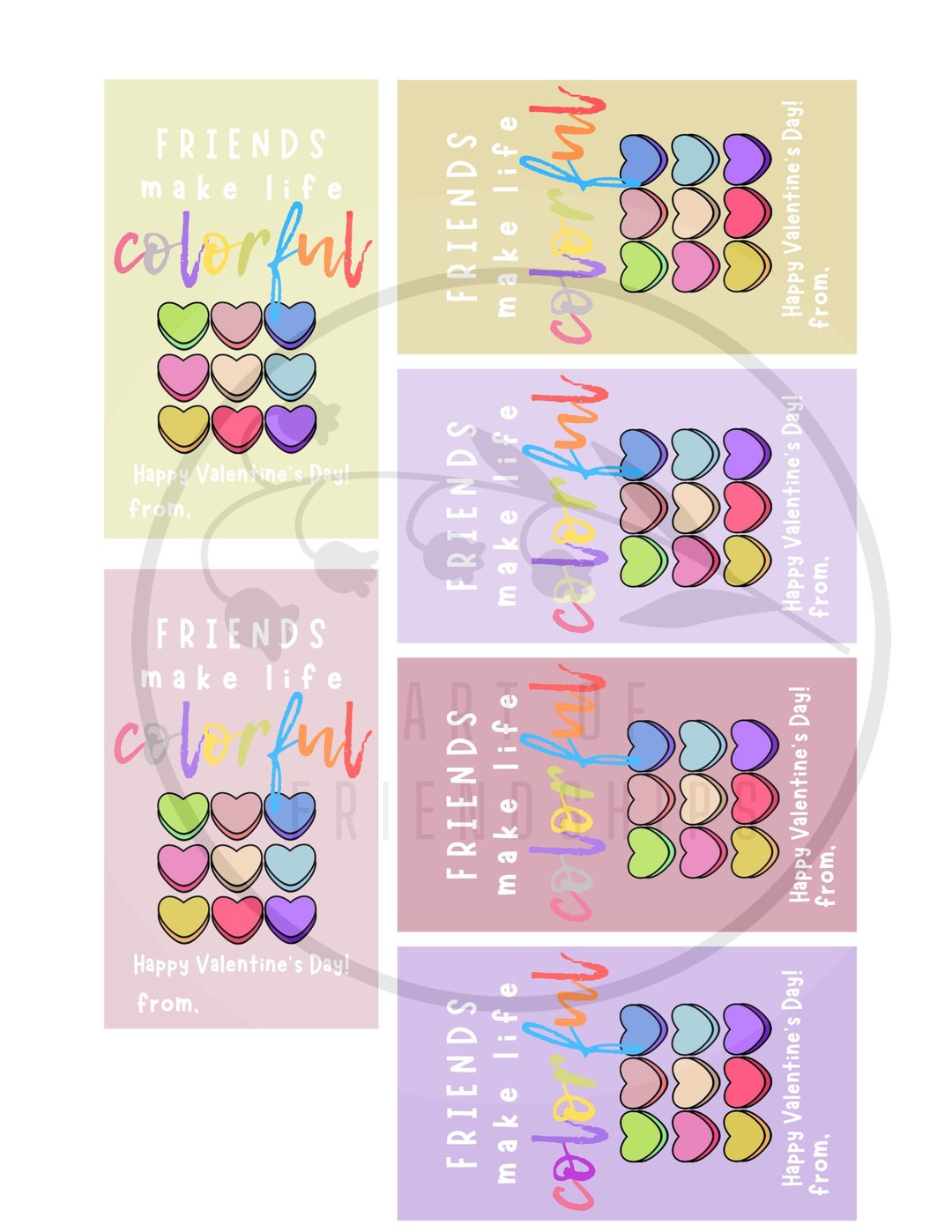 Printable Valentine's Day Cards- Class Valentines- Friends Make Life ...
