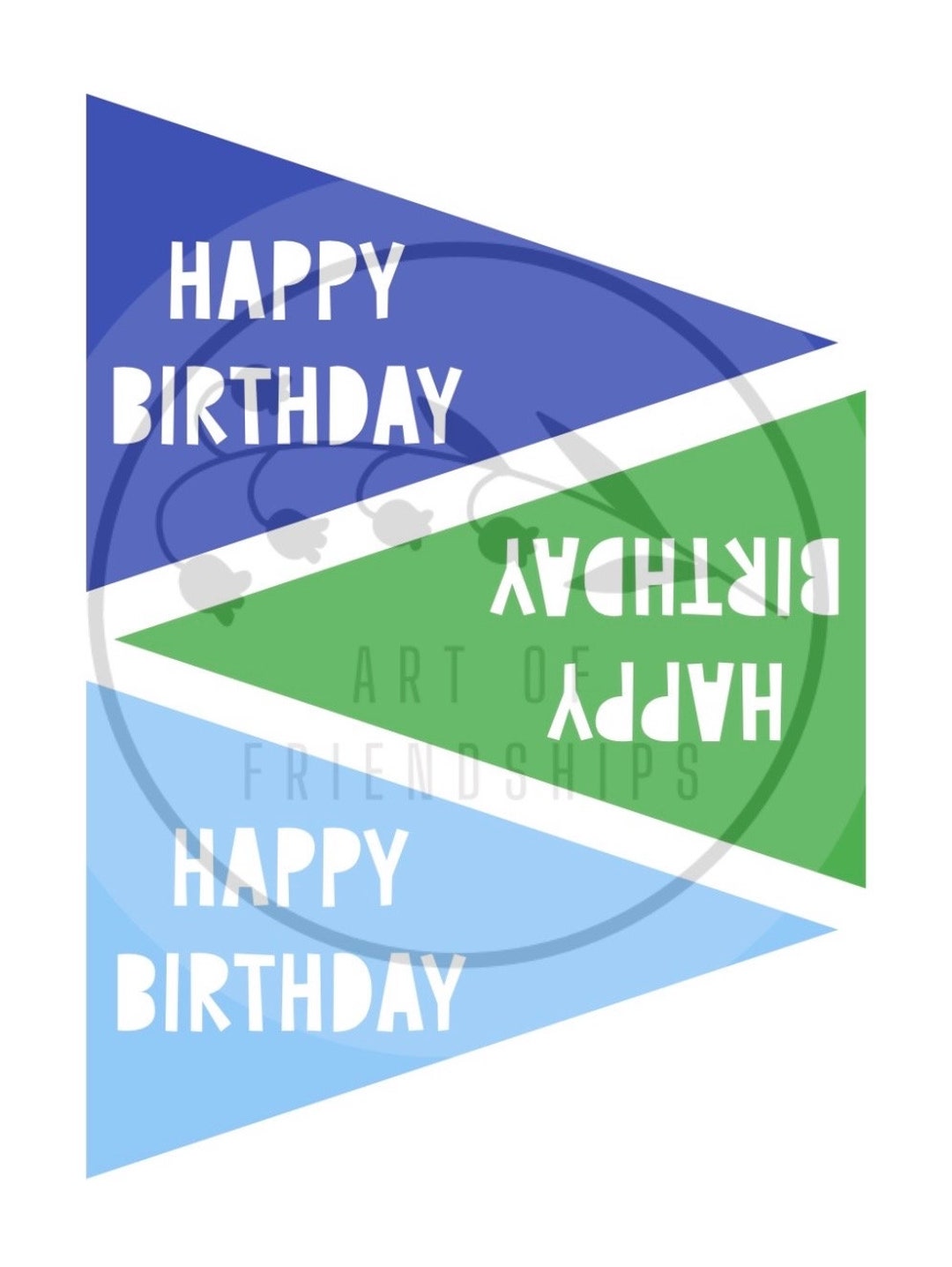 Happy Birthdays Pennant Flags. Digital Download, Printable. 15 Flags ...