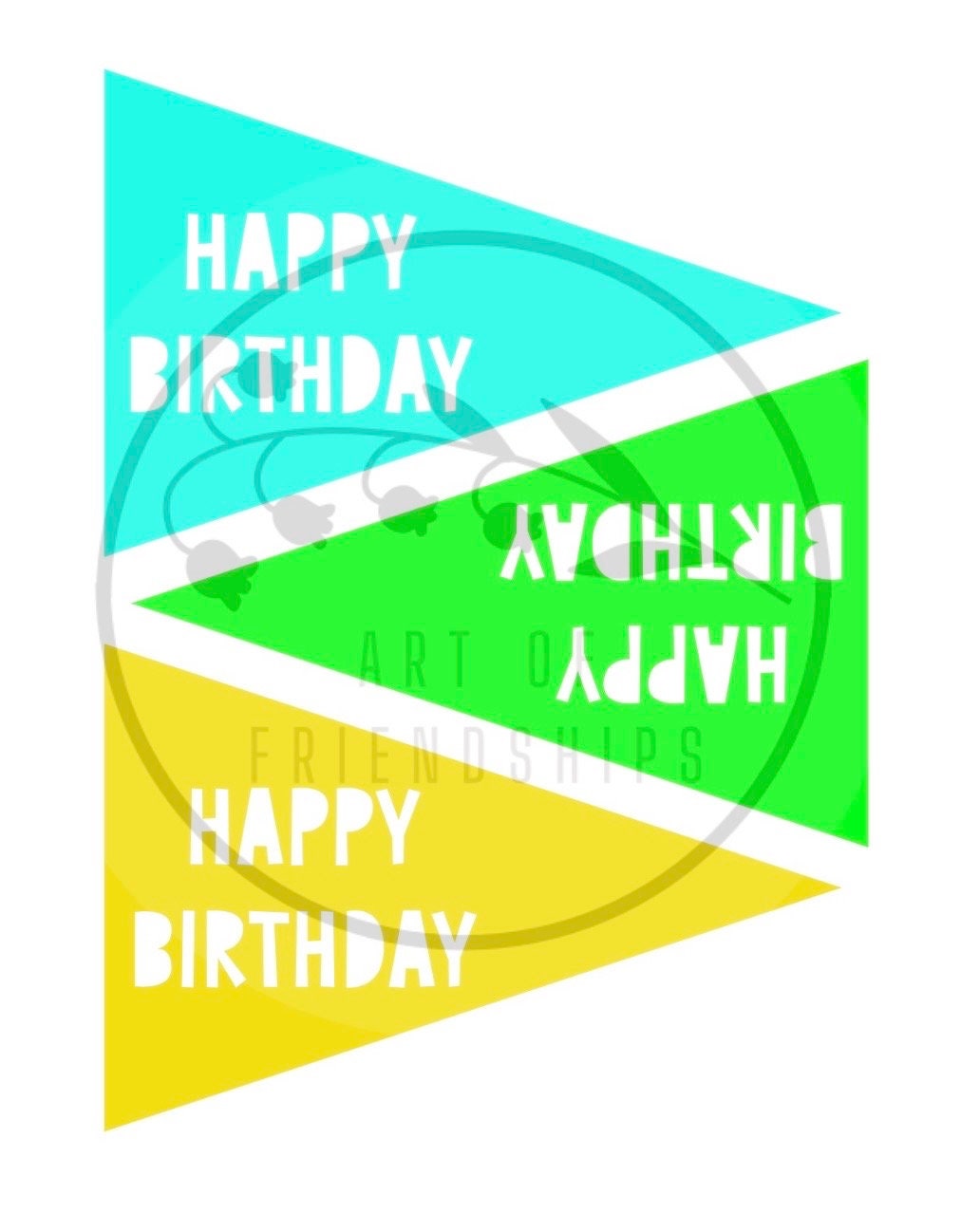Happy Birthdays Pennant Flags. Digital Download, Printable. 15 Flags ...