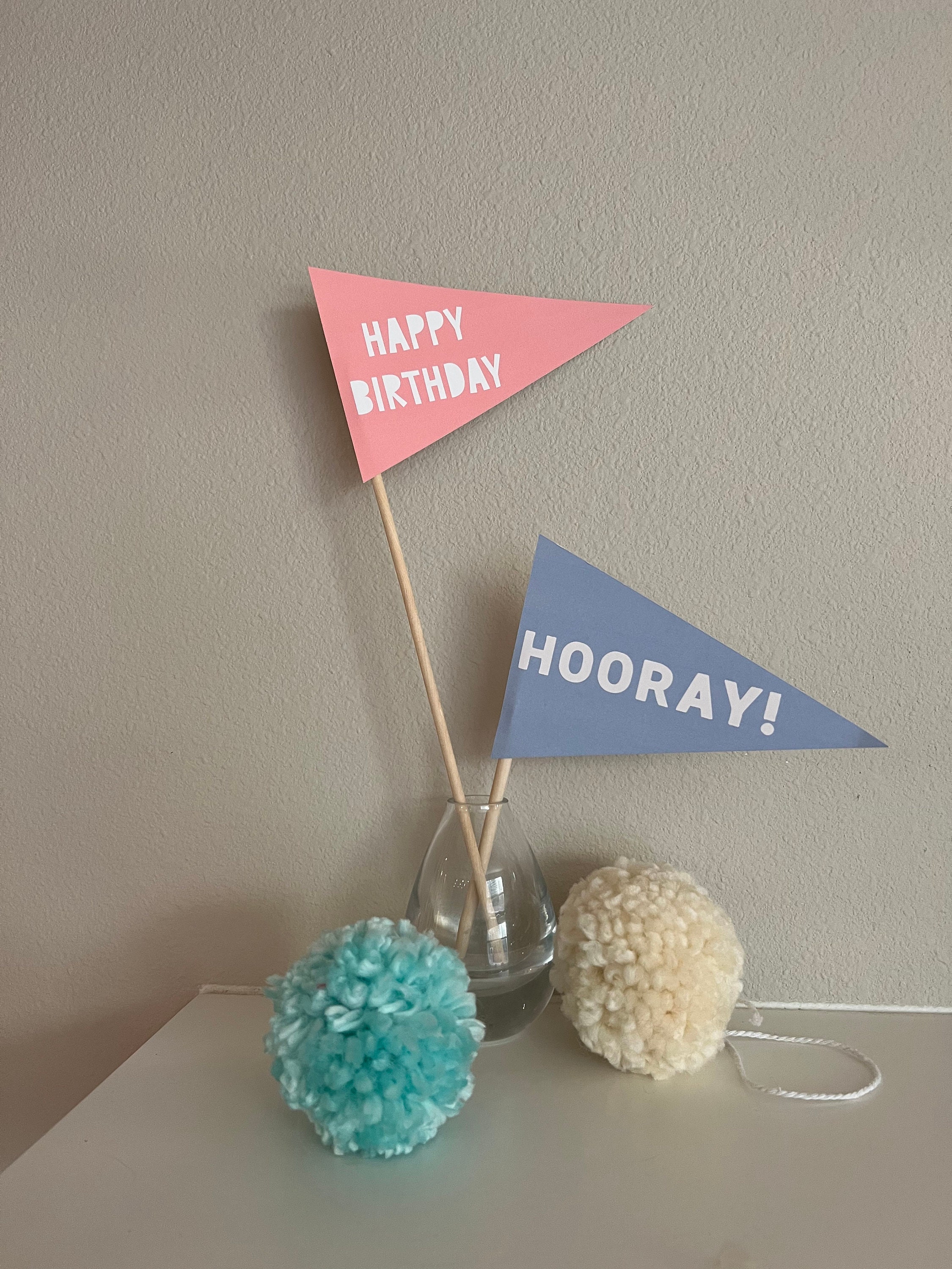 Happy Birthday Pennant Flags. Printable, Easy Decorations. 15 Flags - Etsy