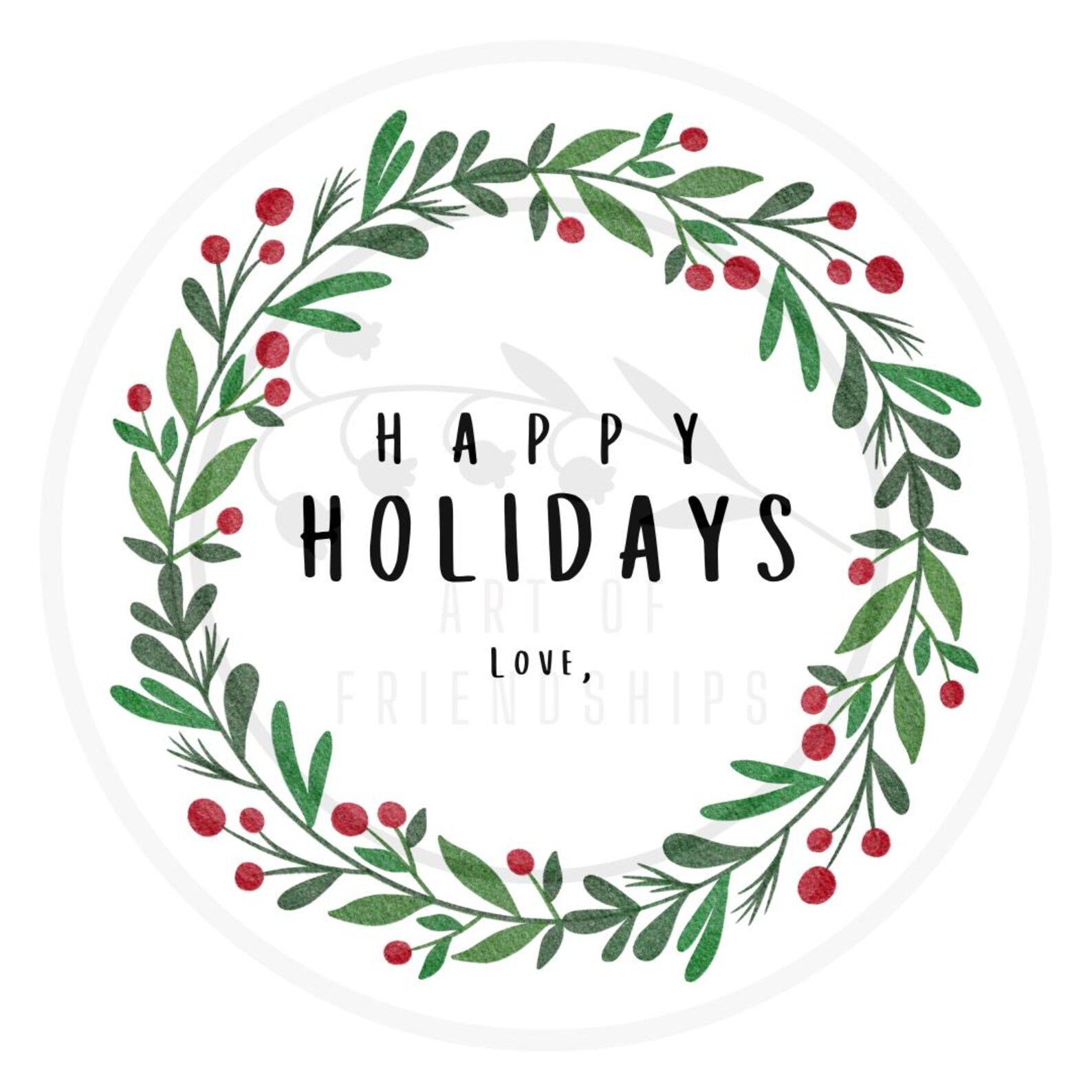 Festive Holiday Wreath Gift Tags, Printable, Digital - Etsy