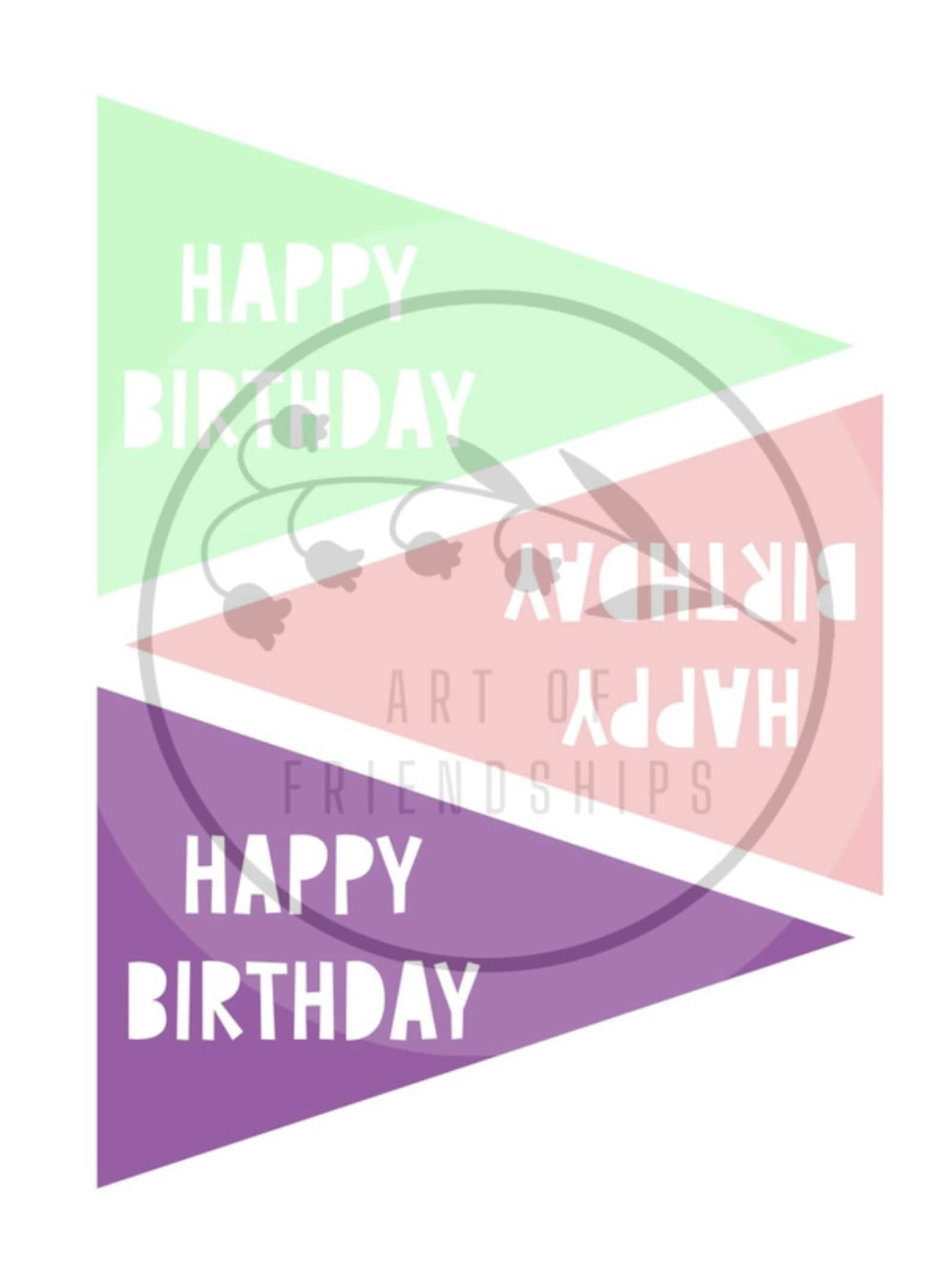 Happy Birthday Pennant Flags. Printable, Easy Decorations. 15 Flags - Etsy