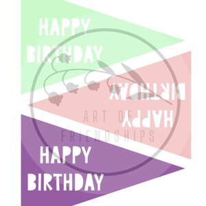 Happy Birthday Pennant Flags. Printable, Easy Decorations. 15 Flags - Etsy