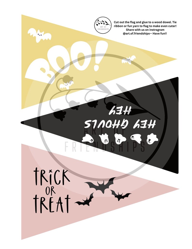 Halloween Flags- Printable - Etsy