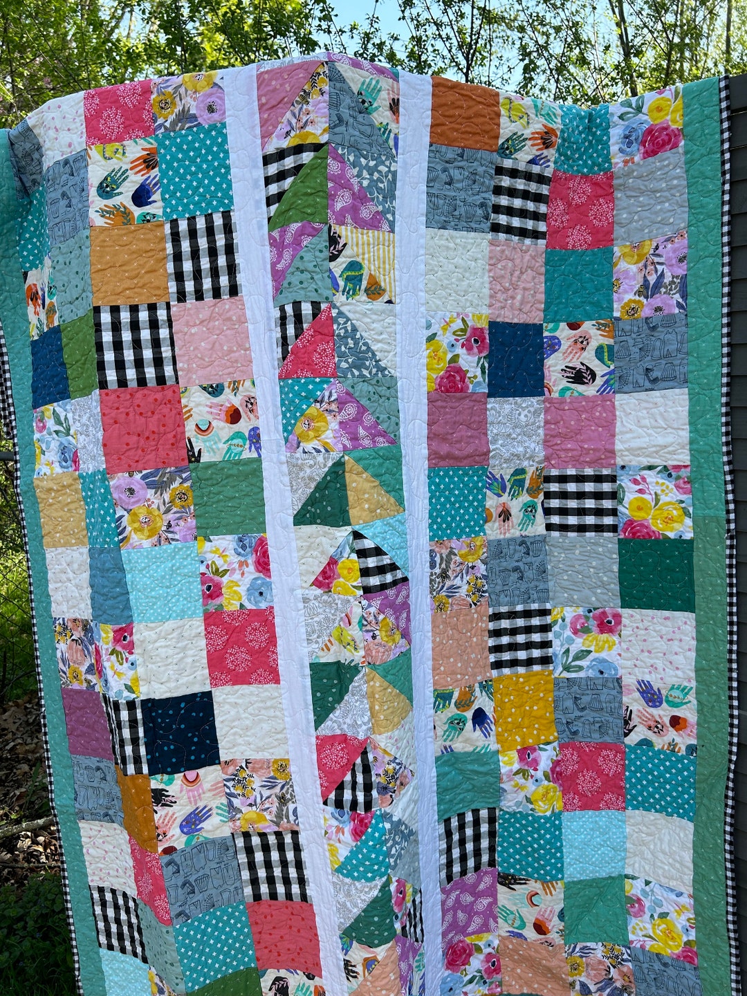 Serendipity Handmade Quilt | Extra Long Throw Quilt | Graduation Gift ...
