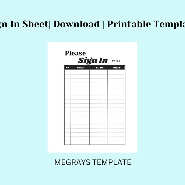 Camp Sign in Sheet - Etsy