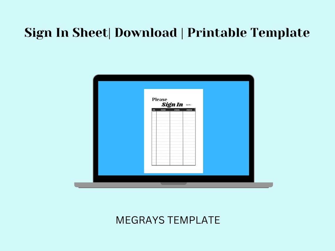 Sign In Sign In Template Printable Sign In Sheet Weekly Etsy Sign In Sign In Template Printable Sign In Sheet Weekly Etsy