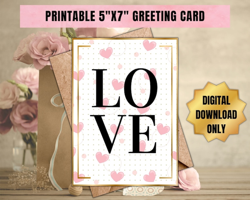 Printable Love Greeting Card - Etsy