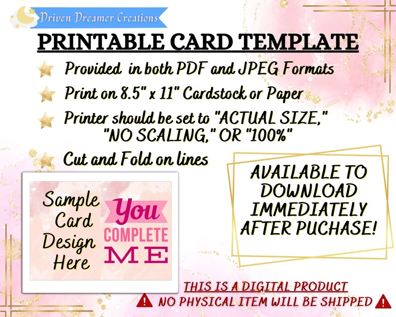 Printable You Complete Me Greeting Card - Etsy