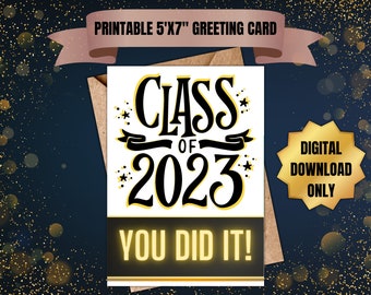 Printable Class of 2023 Graduation Greeting Card - Etsy