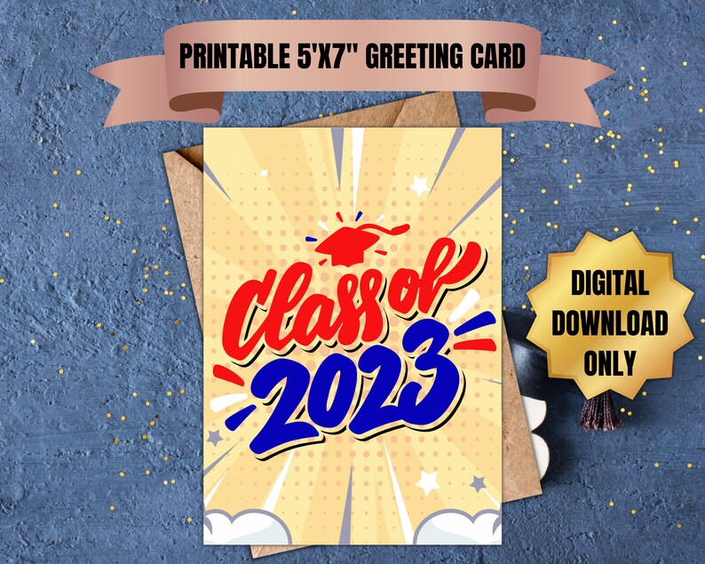 Printable Class of 2023 Graduation Greeting Card - Etsy