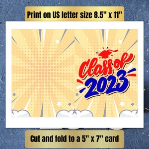 Printable Class of 2023 Graduation Greeting Card - Etsy
