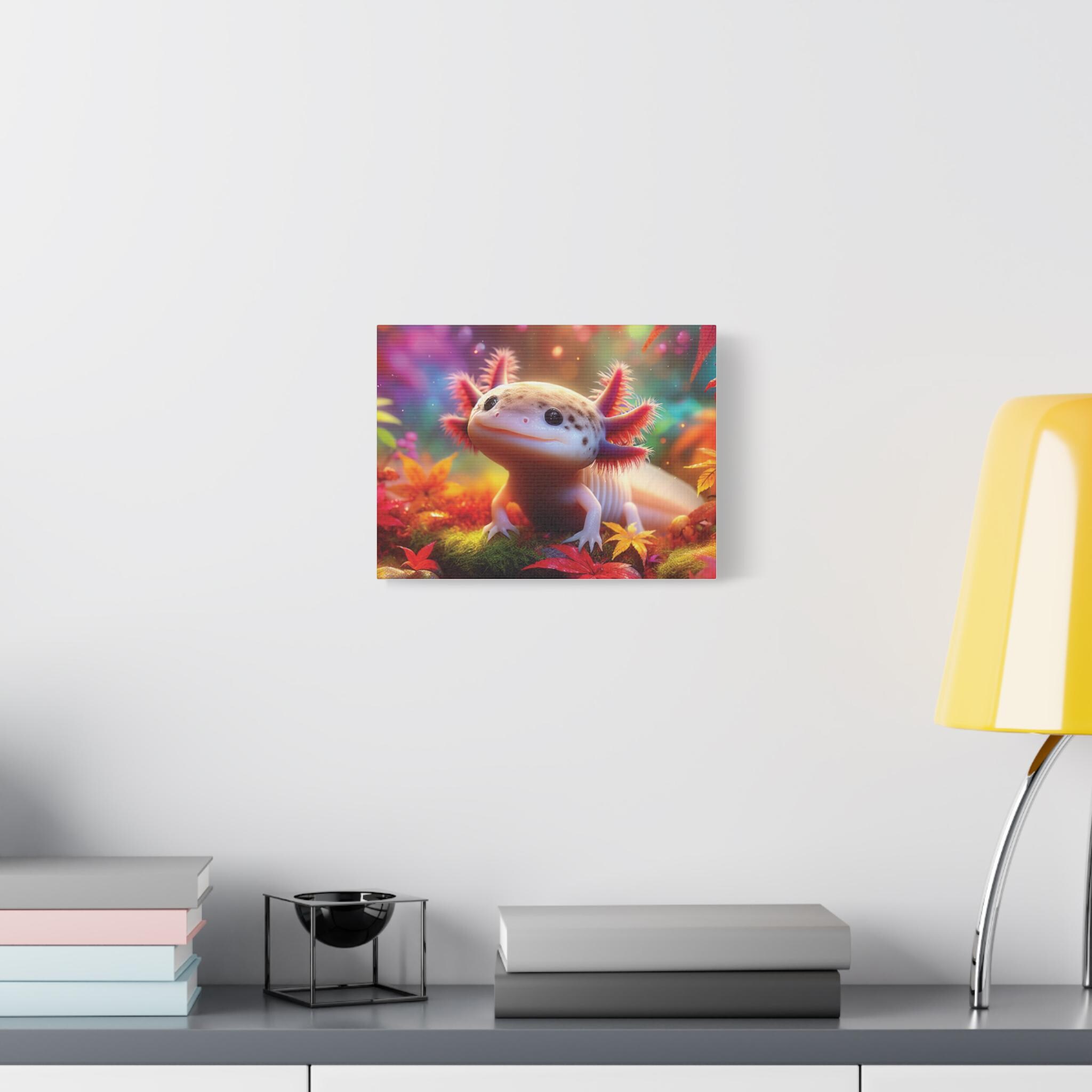 Axolotl Wall Art, Colorful Axolotl Canvas, Unique Wall Art, Perfect ...