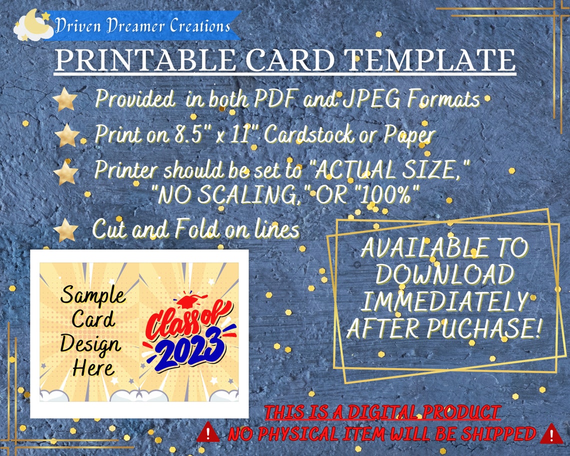 Printable Class of 2023 Graduation Greeting Card - Etsy