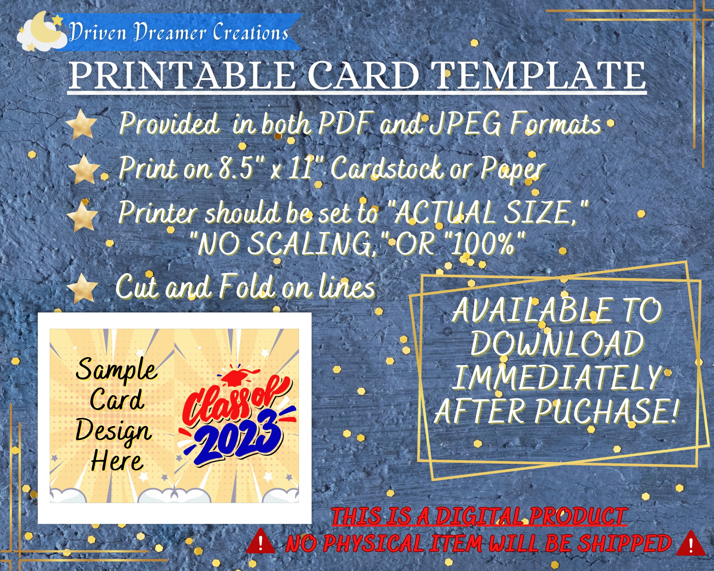 Printable Class of 2023 Graduation Greeting Card - Etsy